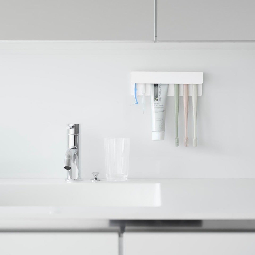 【tower】 フィルムフック差し込み式歯ブラシ＆チューブホルダー W18｜バス・洗面用品,歯磨き用品｜kurasso（クラッソ）