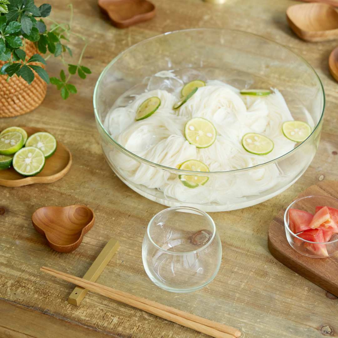そうめんが似合うリューズガラスのシャローボウル L｜キッチン用品,食器｜kurasso（クラッソ）
