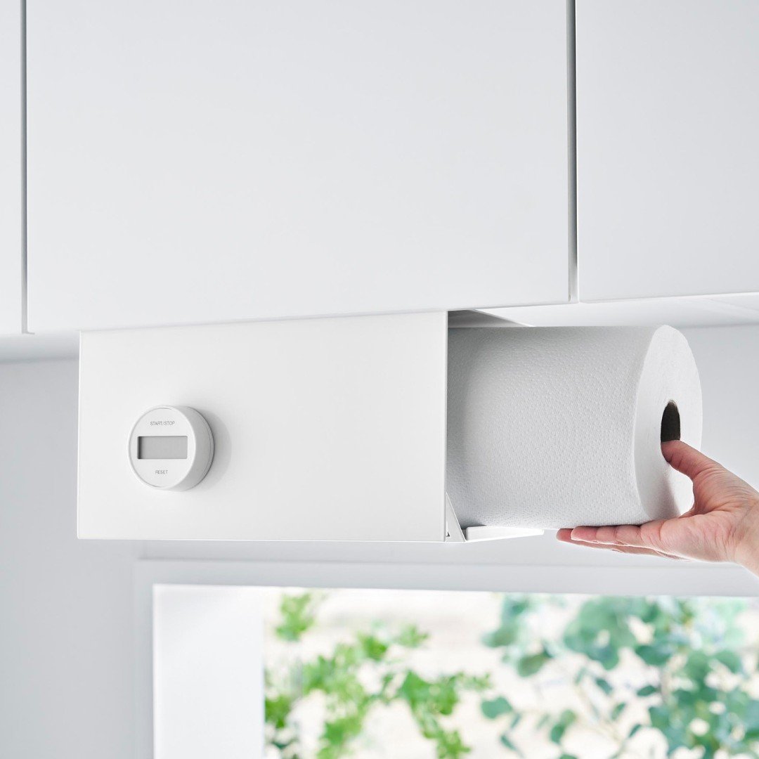 【tower】 片手でカット戸棚下キッチンペーパーホルダー カバー付き L｜キッチン用品,キッチン収納,キッチンペーパーホルダー｜kurasso（クラッソ）