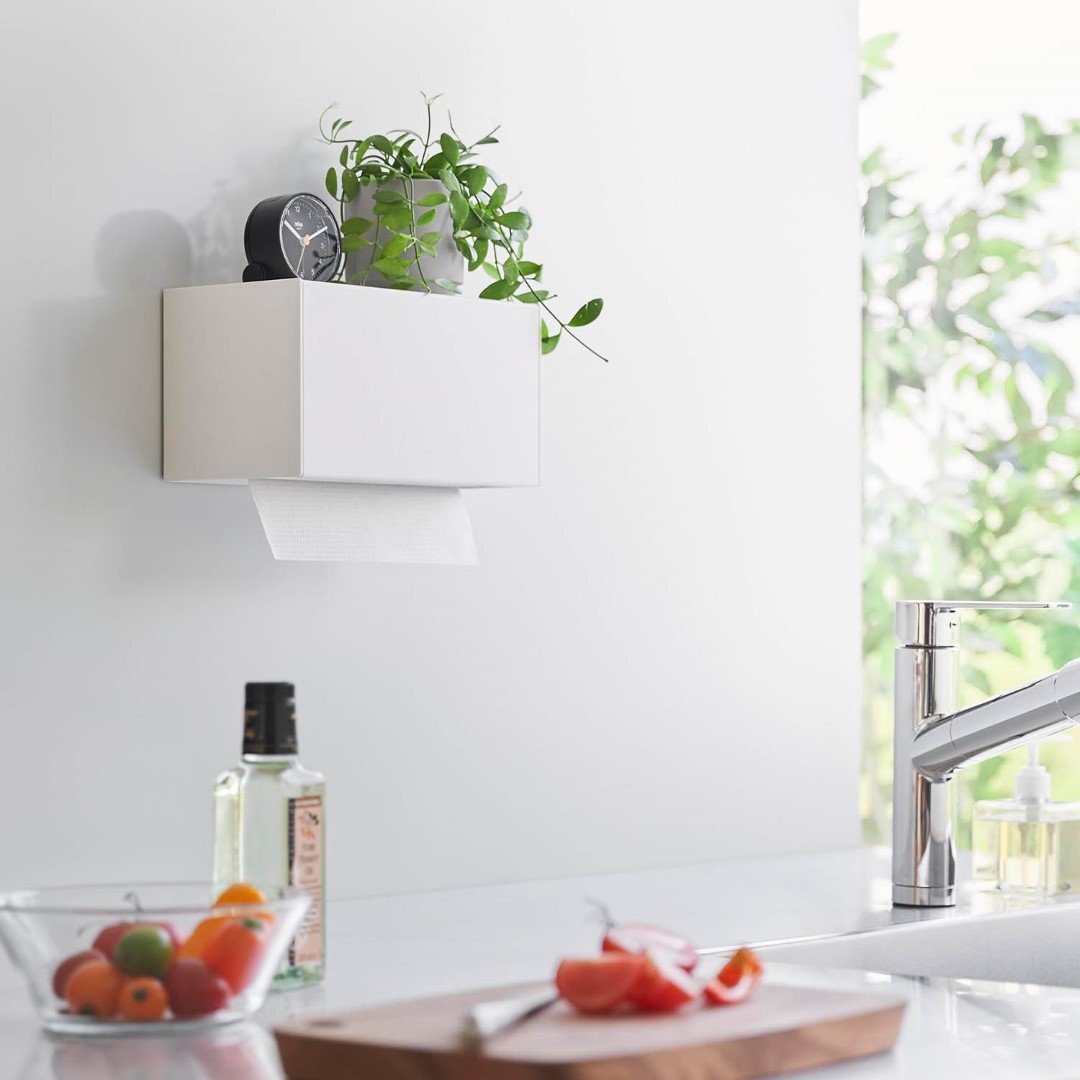 【tower】 マグネットトレー付きペーパータオルディスペンサー｜キッチン用品,キッチン収納,キッチンペーパーホルダー｜kurasso（クラッソ）