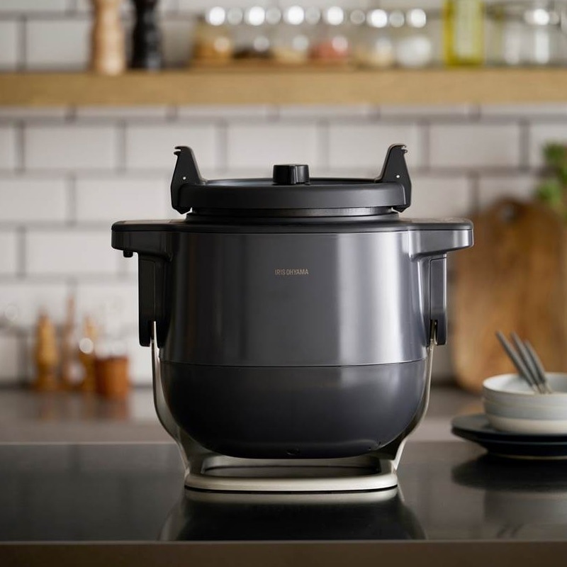 【アイリスオーヤマ】CHEF DRUM 自動調理鍋 4.5L DAC-IA2-H グレー｜アイリスプラザ,キッチン家電｜kurasso（クラッソ）