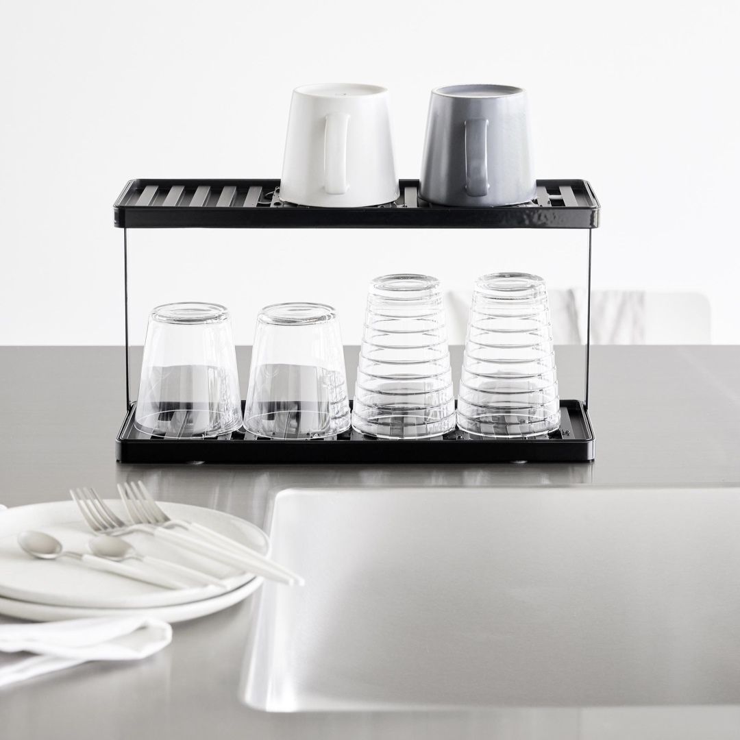【tower】トレー付きジャグボトル＆グラススタンド 2段｜キッチン用品,水切りかご・水切りラック・シンク用品,水切りかご・水切りラック｜kurasso（クラッソ）
