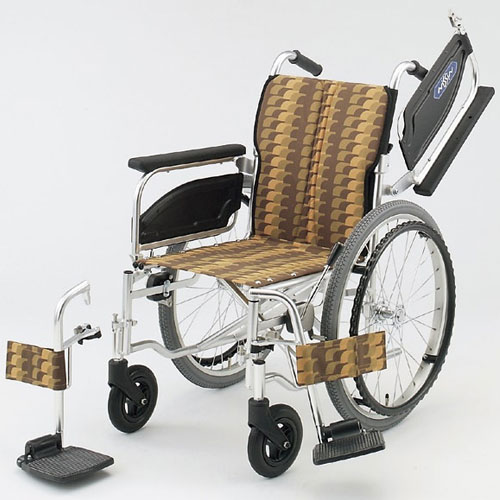 低床型 多機能 自走用車いす NA-406W （前座高40cm・足台スイングアウト・肘掛け跳ね上げ・背折れ仕様） | 車いす通販のロッキー
