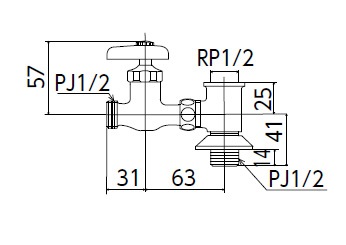 【K19U4】分岐水栓｜【公式】KVK通販サイト KVK AQUASHOP