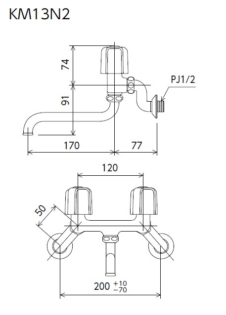 【KM13N2】2ハンドル混合栓｜【公式】KVK通販サイト KVK AQUASHOP