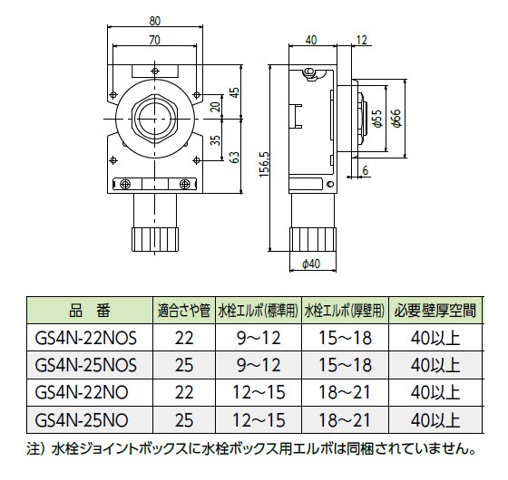 【GS4N-22NOS】水栓ジョイントボックス｜【公式】KVK通販サイト KVK AQUASHOP
