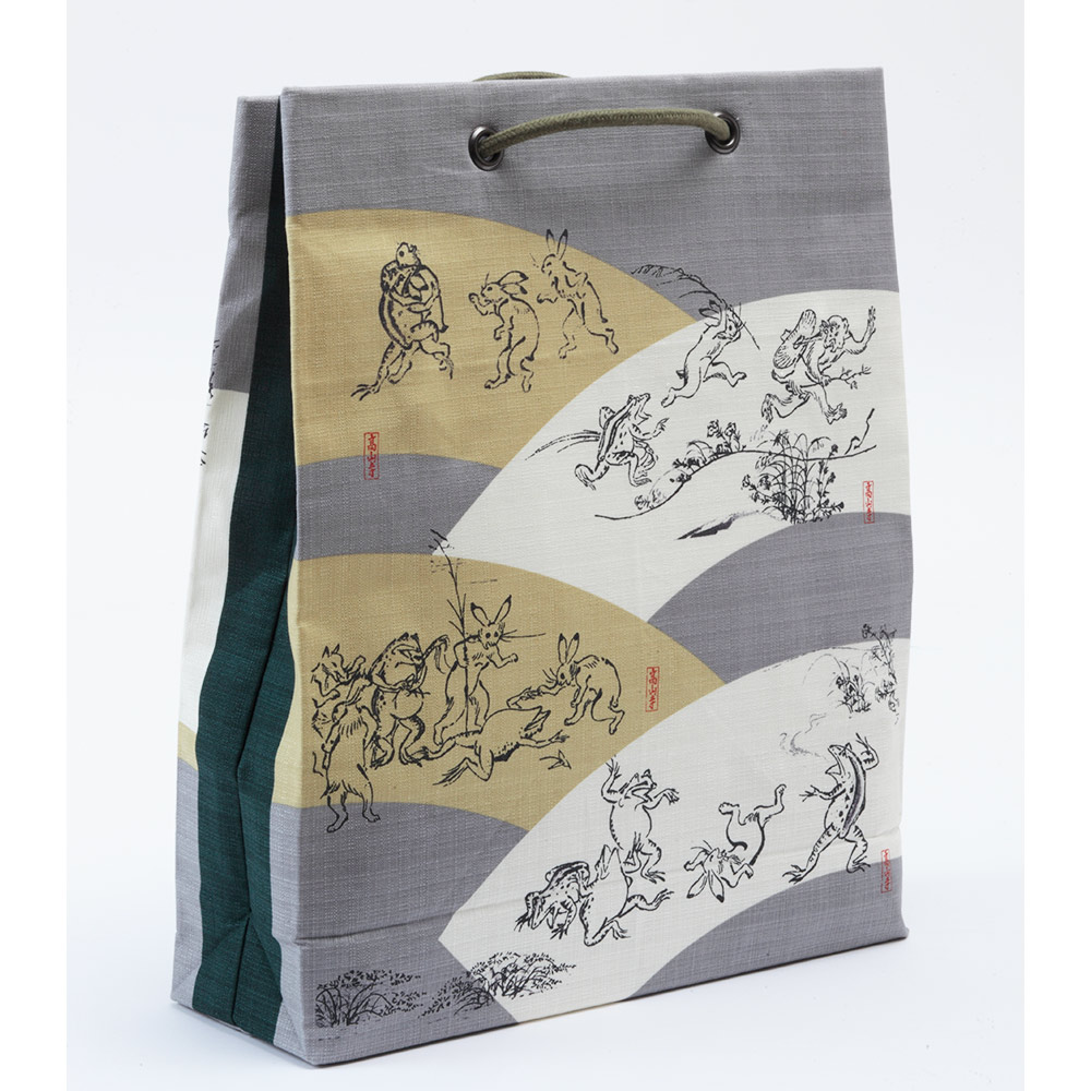 ショッピングバッグ 鳥獣人物戯画 グレー IPM-37-Z | 和雑貨 | 【公式】 人形の久月オンラインストア