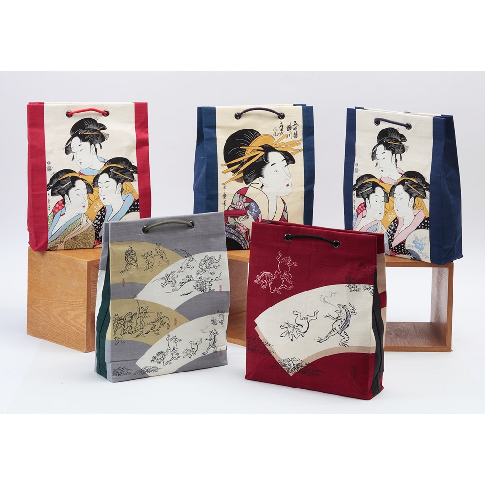 ショッピングバッグ 鳥獣人物戯画 グレー IPM-37-Z | 和雑貨 | 【公式】 人形の久月オンラインストア