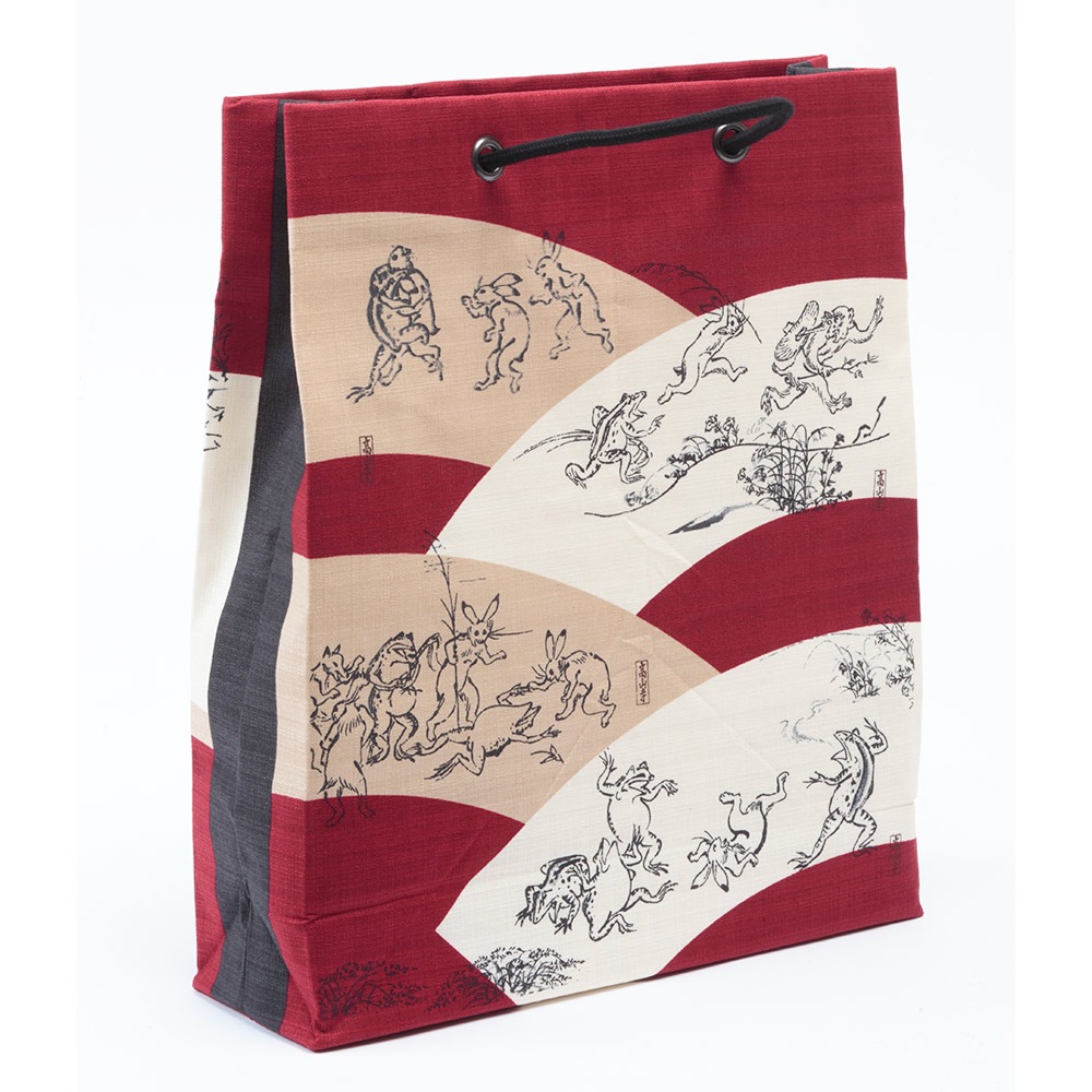 ショッピングバッグ 鳥獣人物戯画 赤 IPM-38-Z | 和雑貨 | 【公式】 人形の久月オンラインストア