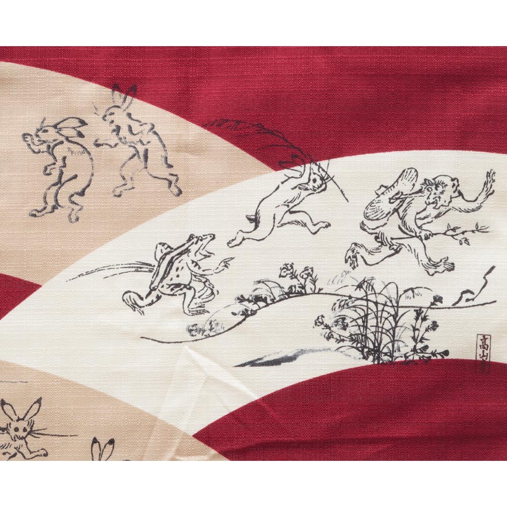 ショッピングバッグ 鳥獣人物戯画 赤 IPM-38-Z | 和雑貨 | 【公式】 人形の久月オンラインストア