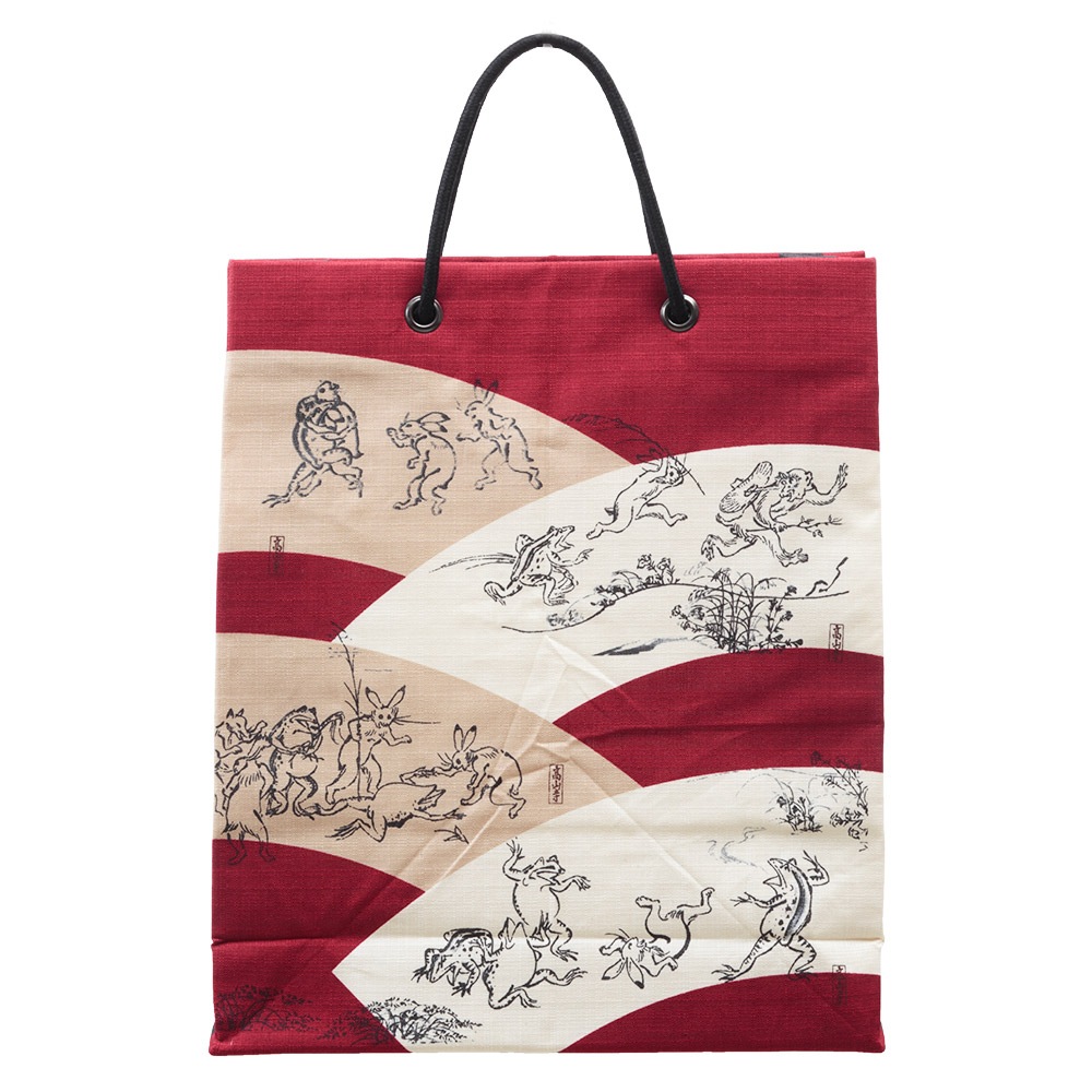 ショッピングバッグ 鳥獣人物戯画 赤 IPM-38-Z | 和雑貨 | 【公式】 人形の久月オンラインストア
