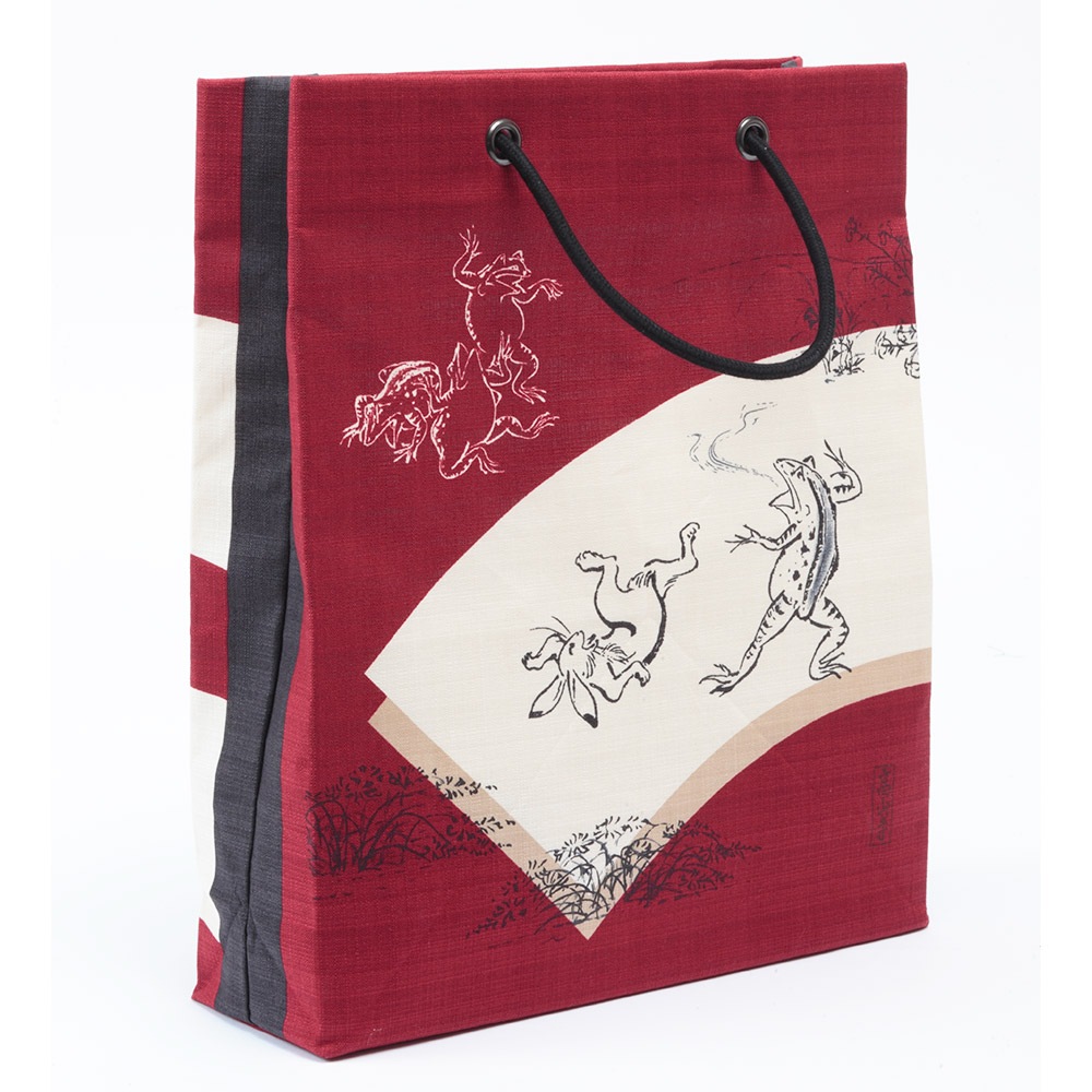ショッピングバッグ 鳥獣人物戯画 赤 IPM-38-Z | 和雑貨 | 【公式】 人形の久月オンラインストア
