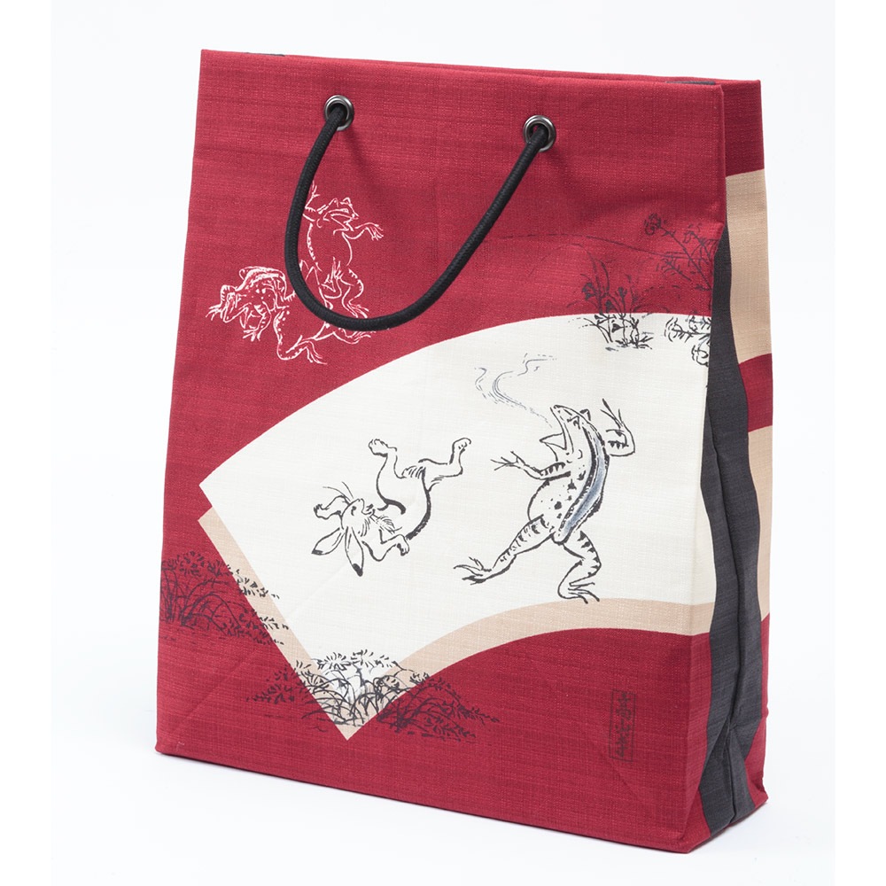 ショッピングバッグ 鳥獣人物戯画 赤 IPM-38-Z | 和雑貨 | 【公式】 人形の久月オンラインストア