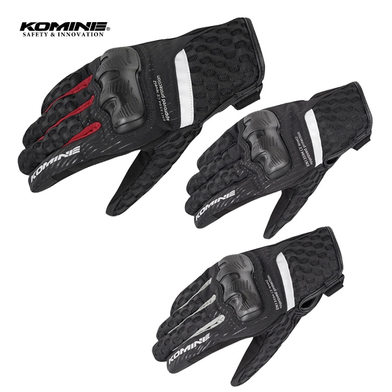 KOMINE(コミネ)スプリームプロテクトメッシュグローブ 【06-244】 GK-244 バイク用品 グローブ おすすめ 人気 涼しい 蒸れにくい スマホ対応 黒 春夏 取寄品 | バイク ...