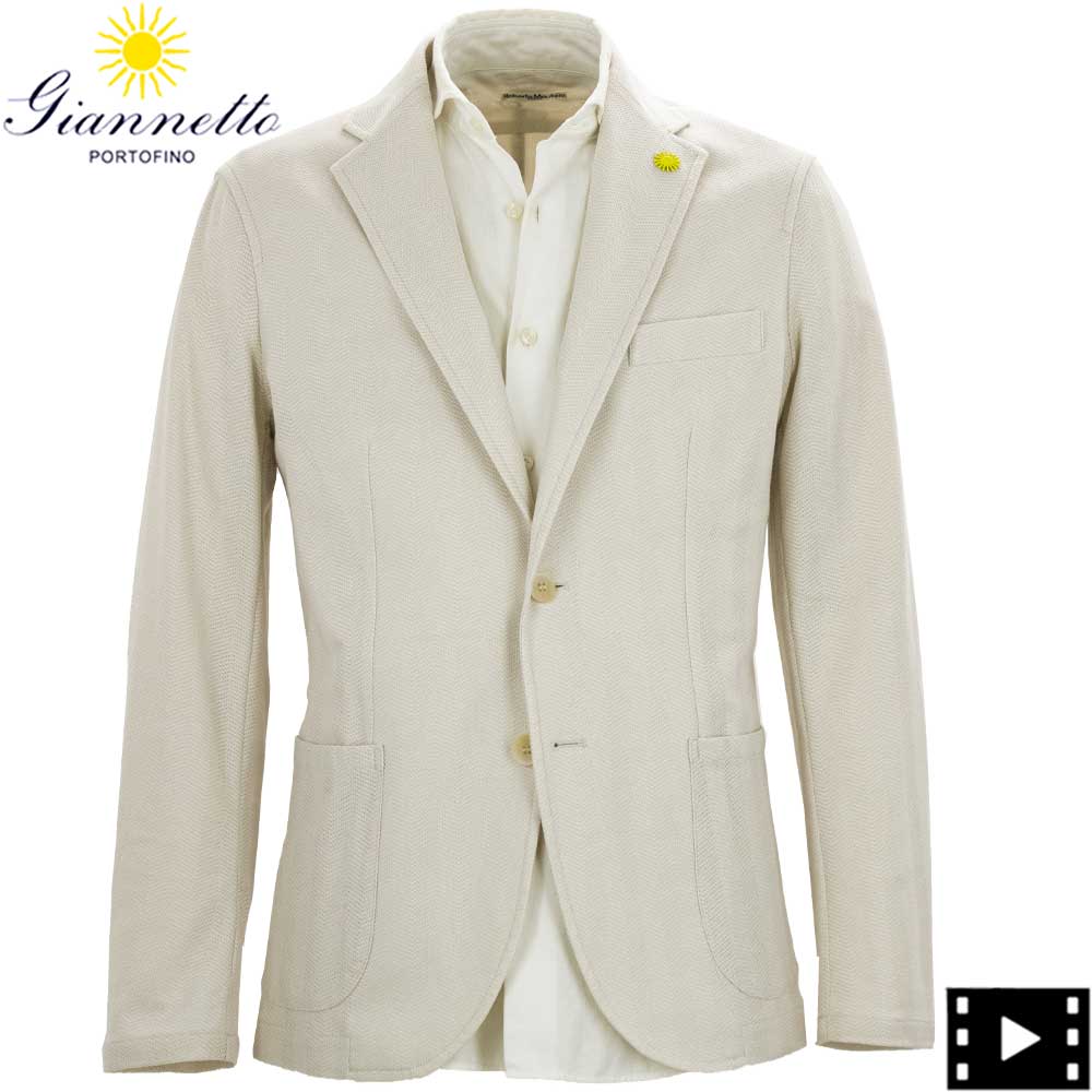 ジャンネット ジャケット メンズ コットン ジャカードストライプ 2B シングルジャケット GIANNETTO CORALLO JACKET 51188 5103-188CORA GNT ...