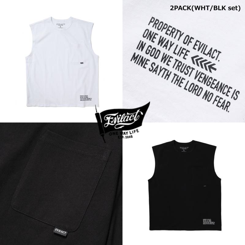 EVILACT イーブルアクト【EA-2P-NS】【2PACK NS】2パックノースリーブ ヘビーウェイト コットン100％ | その他BRAND,EVILACT | LAHAINA
