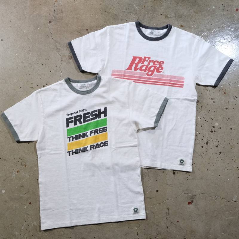 Freerage フリーレイジ【225AC785-B】【リサイクルコットンリンガーTシャツ】≪DRINK≫ コットン100％ 日本製 | その他BRAND,Freerage | LAHAINA