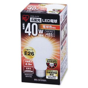 【生産終了品･代替品あり】LDA5L-G-4T2 || LED電球 【5個単位販売】 アイリスオーヤマ 一般電球40形相当/485lm 密閉形器具対応 電球色 消費電力(約4.9W) 外径 ...