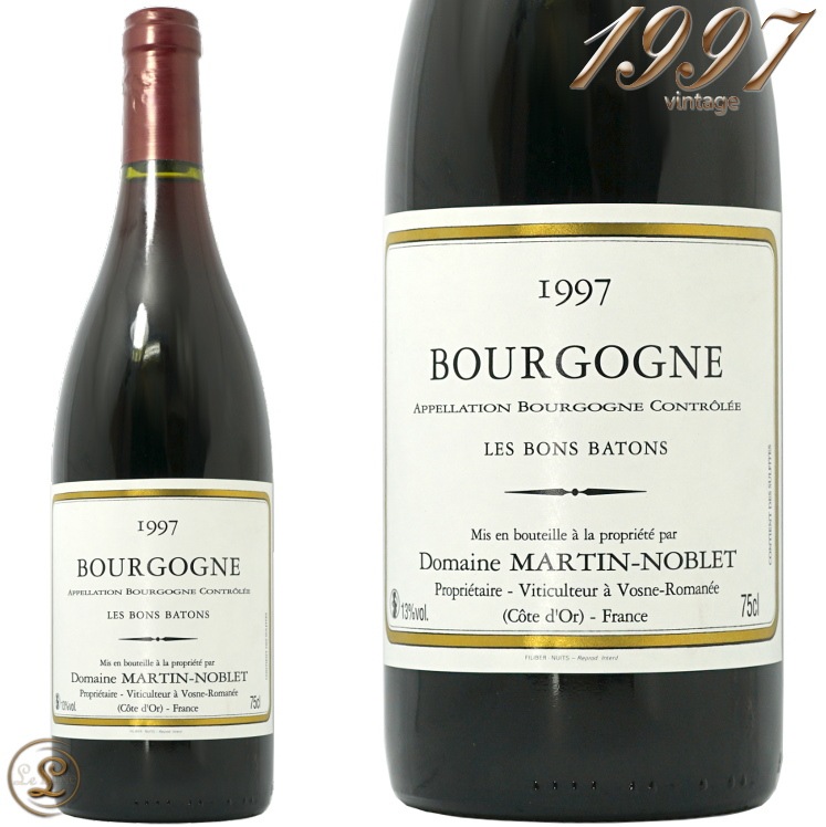 ブルゴーニュ ルージュ 1997 ベルナール マルタン ノブレ 蔵出し 赤ワイン 辛口 750ml Domaine Bernard ...