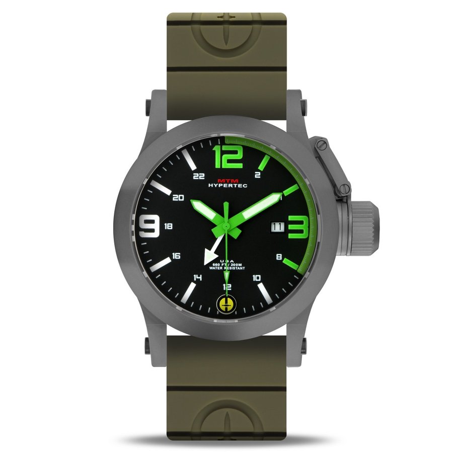MTM WATCH HYP-SG4-GRN1-GN2S-A Hypertec 44 Grey - Green Dial - Green ...