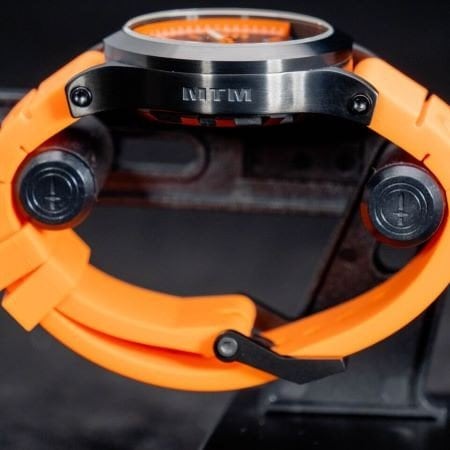 MTM WATCH HYP-SB4-ORNG-OR2B-A Hypertec 44 Black - Orange Dial - Orange Rubber II- Black Buckle ...