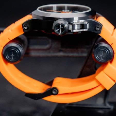 MTM WATCH HYP-SB4-ORNG-OR2B-A Hypertec 44 Black - Orange Dial - Orange Rubber II- Black Buckle ...