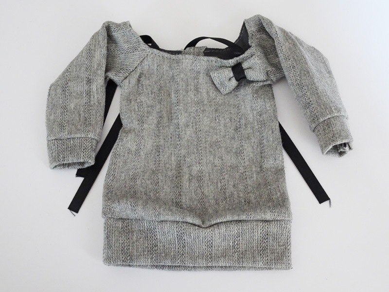 【単品】オビツ50/DDP/アゾン45/MDD リボンオフショルトレーナー（グレー針抜き） | 【40～50cm】単品商品,トップス（ブラウス/Tシャツetc）,トレーナー ...