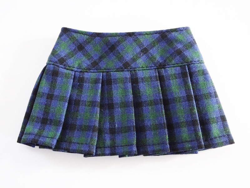 【単品】オビツ50/DDP/アゾン45/MDD HBプリーツスカート（緑ラティスチェック） | 【40～50cm】単品商品,ボトムス（スカート/パンツetc）,プリーツスカート（HB ...