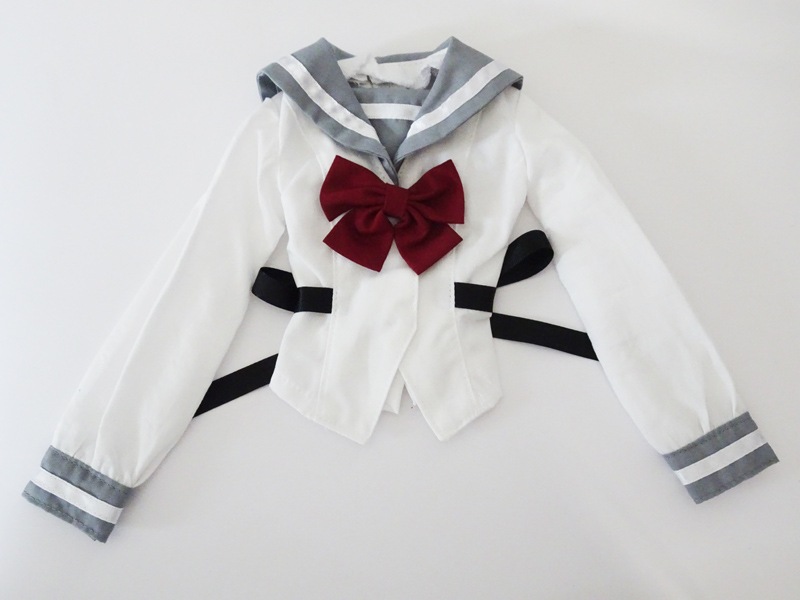 【単品 制服コーデ】dd S M スマートドール S Azo2 G 長月学園セーラー服ブラウス(グレー襟 白ライン) セールコーナー