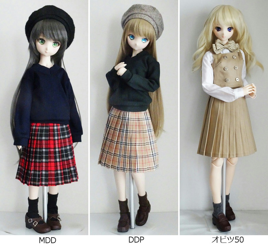【単品】MDD/アゾン45/DDP/オビツ50 プリーツスカート/ロング丈（ベージュ茶黒チェック） | 【40～50cm】単品商品,ボトムス（スカート/パンツetc）,プリーツスカート(20本 ...