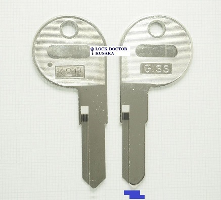 K211 HARLEY ブランクキー 合鍵作成 スペアキー作成 | K番合鍵,K201-K230 | ロックドクターオンラインショップ