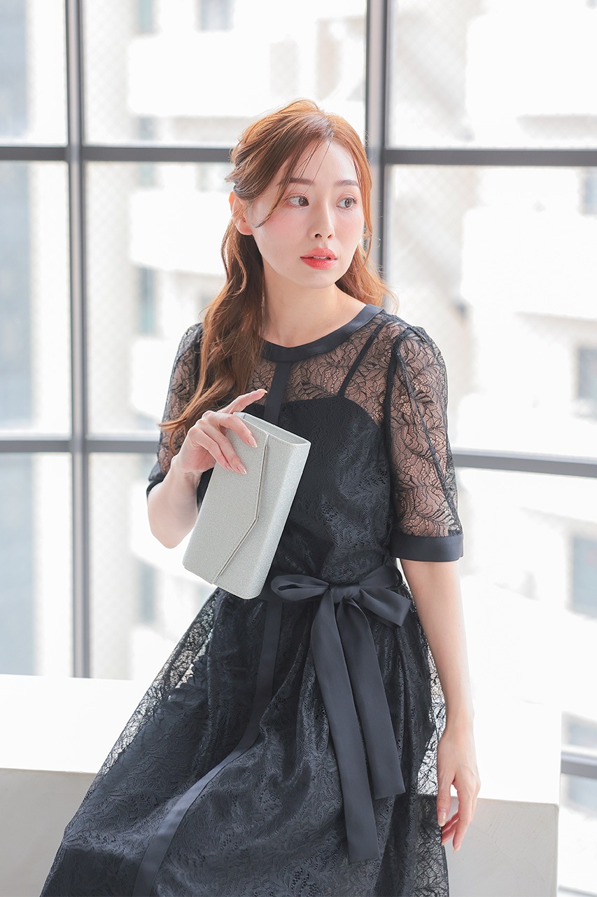 レースレイヤード2WAYパンツドレス CF030BK ｜パーティードレス・結婚式ワンピースの通販CLASSY AND FABULOUS