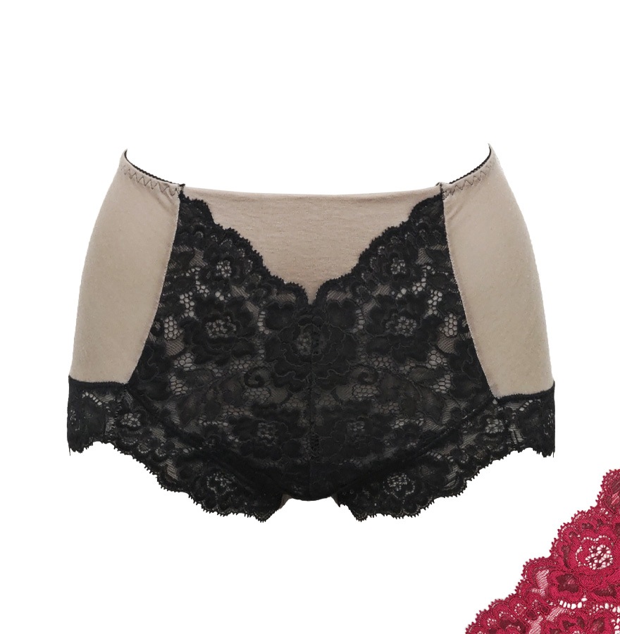 【数量限定販売ブラック×グレー】エレガントショーツ ぽっこりお腹を優しくカバーする補正ショーツ【BLOOMLuXE.STYLE】補正下着の専門店