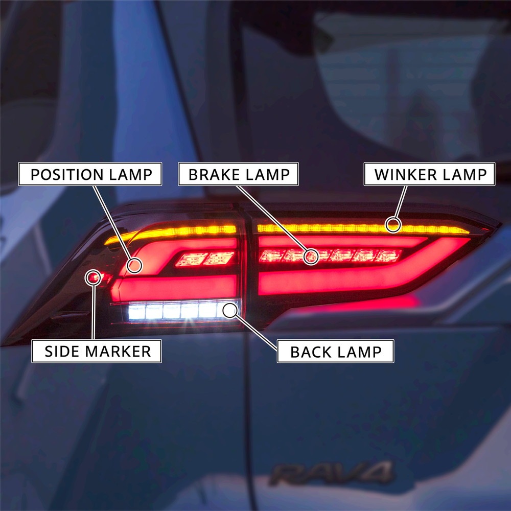 Valenti ヴァレンティ トヨタ RAV4 50系 ジュエルLEDテールランプULTRA レッドレンズ/グロスブラック【TT50RAU-RG-1】 | 車種別,トヨタ,RAV4,RAV4 ...