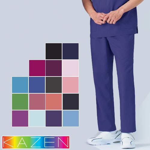 [メール便対応] 手術スラックス スクラブ パンツ KAZEN カゼン 155 白衣 ズボン 手術衣 手術着 オペ着 ユニセックス 男女兼用 医療用 人気 制服 ユニフォーム 医師 看護師 ...