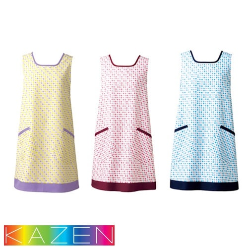 エプロン 介護 介護士 KAZEN カゼン ドットカバーエプロン KZN911-71・73・74 介護用 看護 制服 ユニフォーム 看護師 ナース 汚れ防止 おしゃれ かわいい 可愛い ドット ...