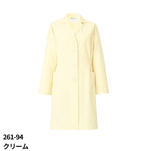 ドクターコート カゼン KAZEN 261 レディス 診察衣 長袖 ハーフ丈 シングル ショート丈 短め ポケット 白衣 医療 レディース 女性用 医者 薬剤師 看護師 医療用 病院 制服 ...