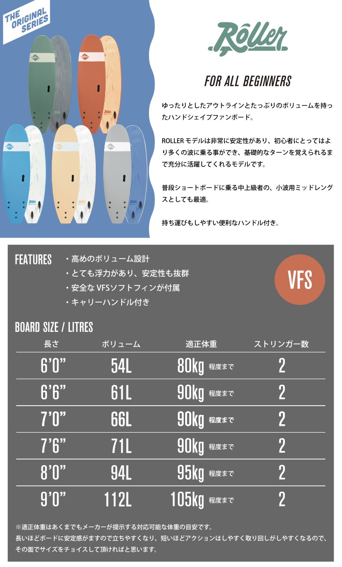 ソフトボード サーフィン ソフテック Softech ROLLER 7’0” ローラー ミッドレングス ファンボード トライフィン サーフボード 小波用の通販【マニアックサーフ】
