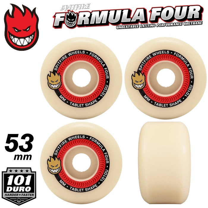 スケートボードウィール SPITFIRE スピットファイヤー F4 FORMULA FOUR TABLET - 101DURO 101A ...