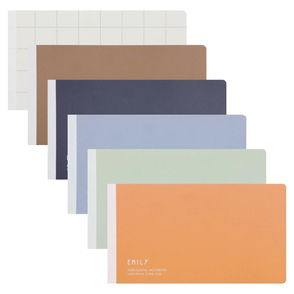 [KING JIM キングジム] EMILy＜エミリー＞ HORIZONTAL NOTEBOOK＜横長ノート＞ 約H92mm×W164mm ...