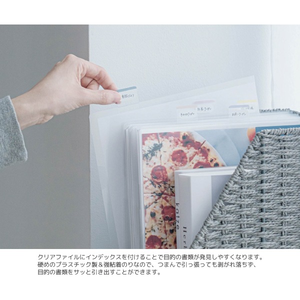 [Kanmido カンミ堂] File tab＜ファイルタブ＞ インデックス×9枚 ラベルシール×30片 クリアファイル用プラスチック製 ...