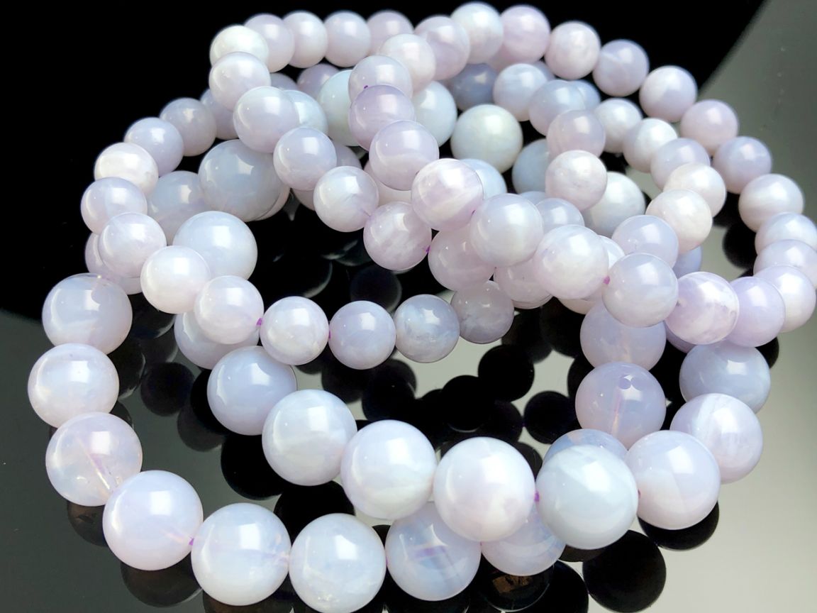 ブラジル産★天然石ブレスレット/ミルキースコロライト（ラベンダークォーツ/Scorolite）/ラウンド/約10mm/1本【天然石/パワー ...