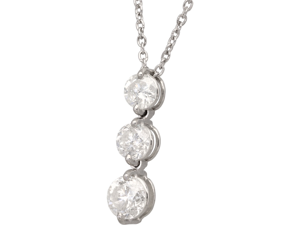 【1点物】鑑別書付★K18WG★ラウンドブリリアントカット★天然石ネックレス・ペンダント/天然ダイヤモンド（ダイアモンド/金剛石/Diamond）/1.00ct/1本【天然石/パワーストーン ...