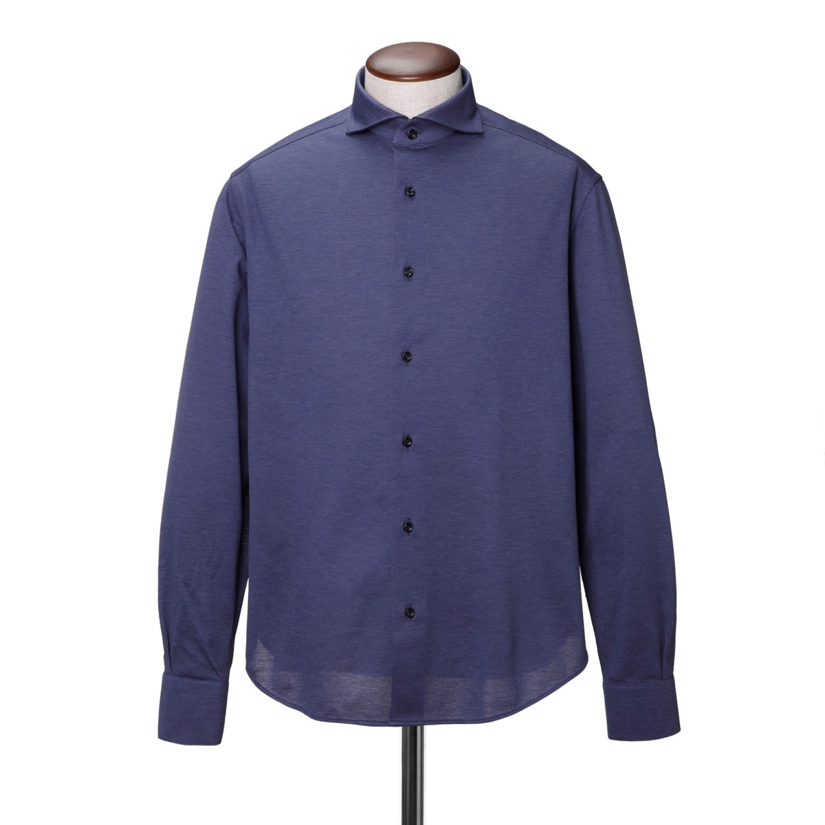 GALLIA ガッリア ホリゾンタルカラー ストレッチコットンシャツ メンズ