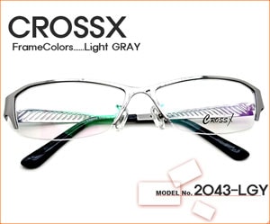 【激安メガネ通販】 CROSSX CX2036-DGY 高級デザイン眼鏡の格安セール開催中!!薄型レンズ付きで近視 乱視 対応、 コンタクトの ...