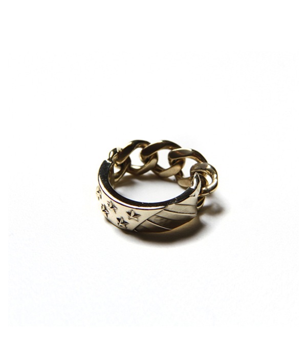 THE STARS AND STRIPES CHAIN RING ＜BRASS＞｜CALEE｜MELTING POT（正規取扱店・通販）