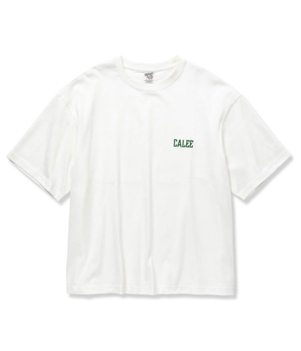 DROP SHOLDER LOGO EMBROIDERY T-SHIRT【2 Colors Available】｜CALEE｜MELTING POT（正規取扱店・通販）