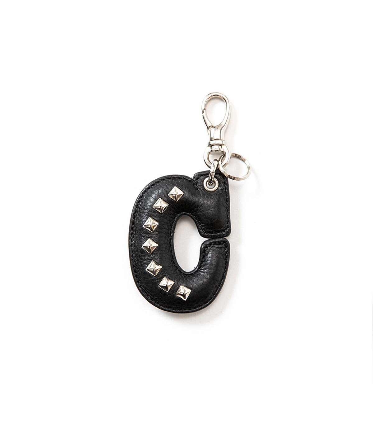 STUDS LEATHER LOGO KEY RING -Type A-【BLACK】｜CALEE｜MELTING POT（正規取扱店・通販）
