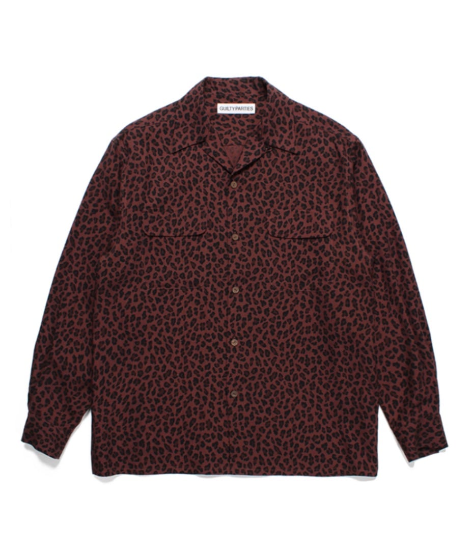 LEOPARD OPEN COLLAR SHIRT (TYPE-5)【BURGUNDY】｜WACKO MARIA｜MELTING POT（正規 ...