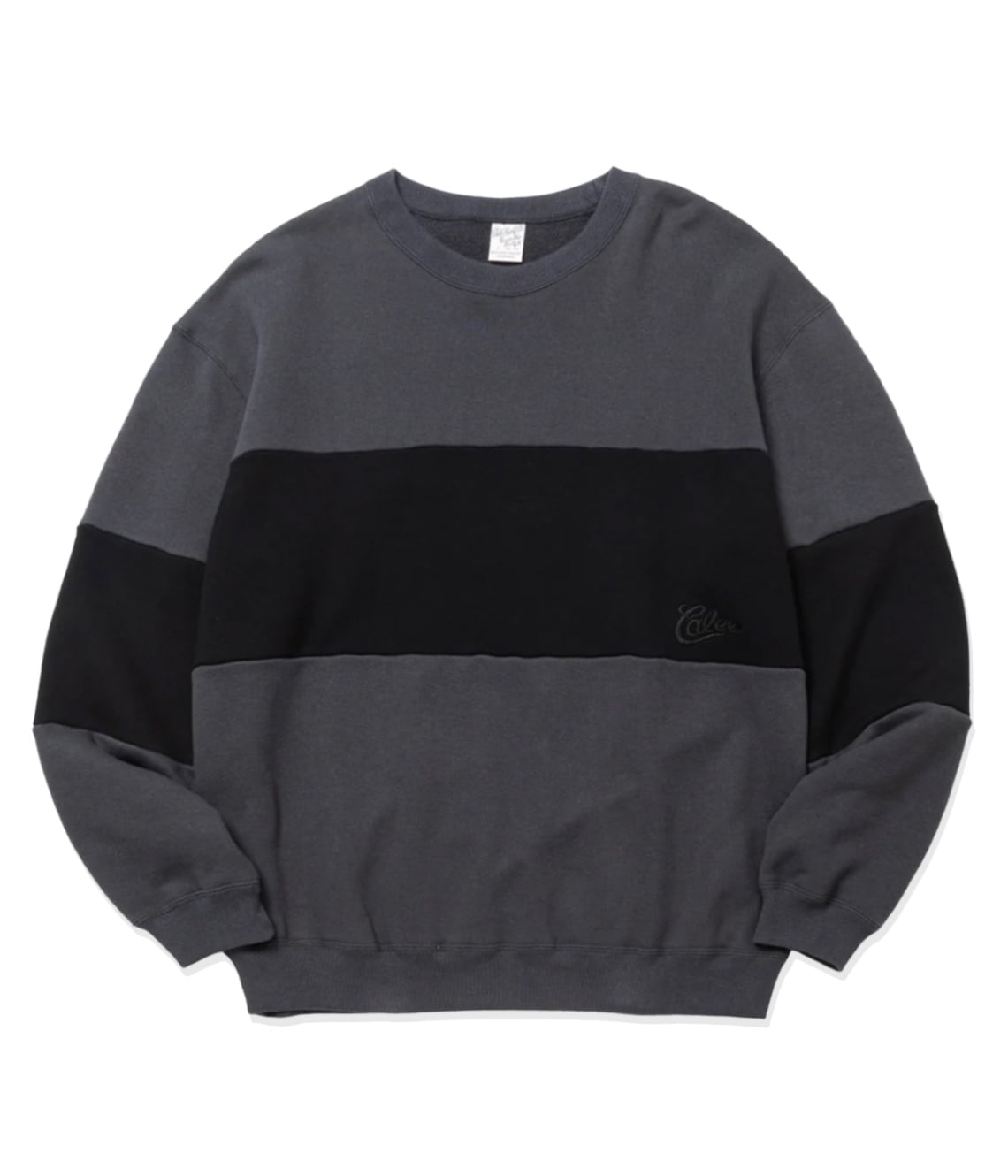BICOLOR CREW NECK SW【CHARCOAL/BLACK】｜CALEE｜MELTING POT（正規取扱店・通販）